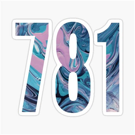 781 Area Code Zip Code Location Teal Blue Purple Sticker For Sale By