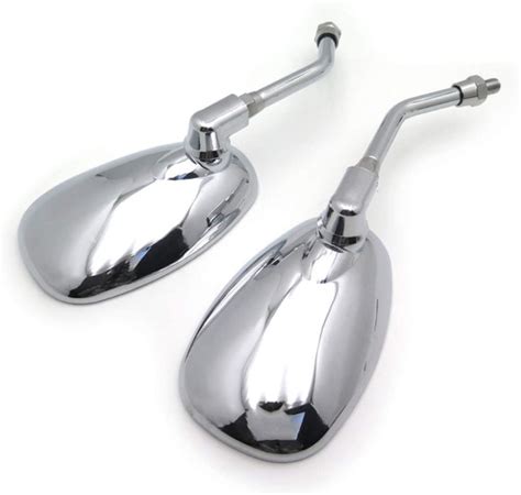 Espejos Ovalados Cromados Par Moto Chopper Vulcan Shadow Rc Mercadolibre