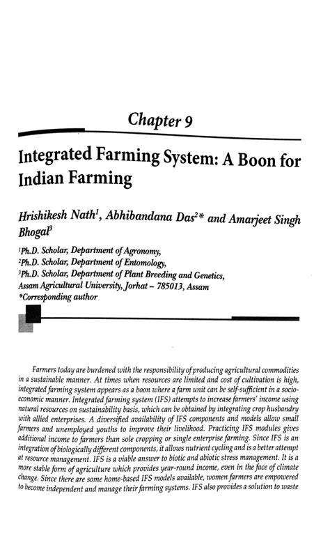 Pdf Integrated Farming System A Boon For Indian Farming