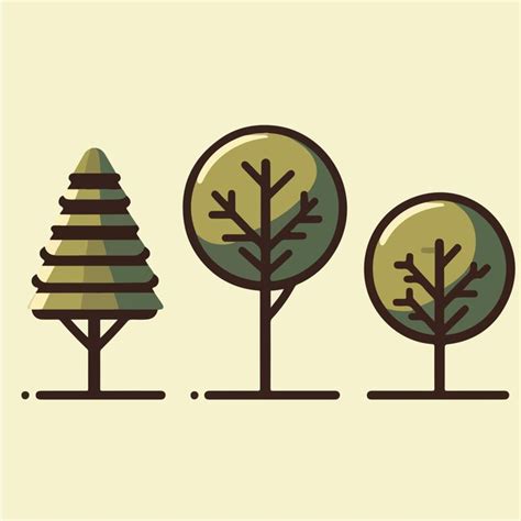 Premium Vector Illustration Of A Collection Of Trees In A Flat Design Style