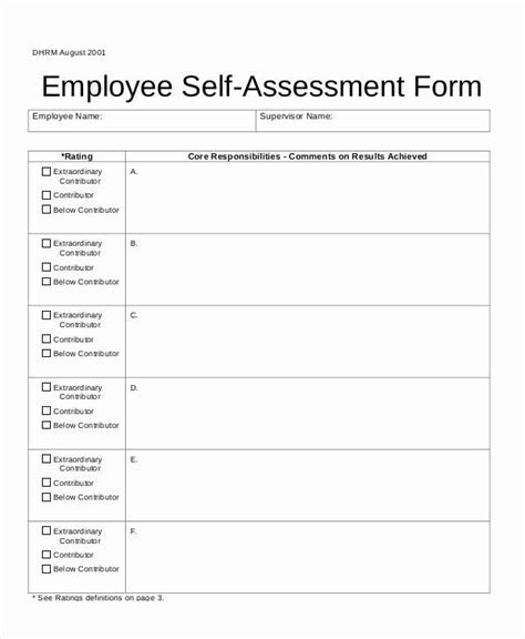 Employee Self Evaluation Form Template Word Web This Article Provides