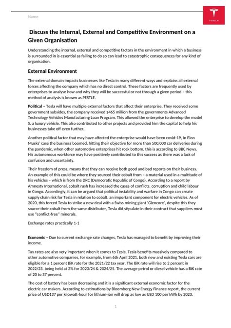 BTEC Business Level 3 Unit 1 Task 2 Unit 1 Exploring Business Stuvia US