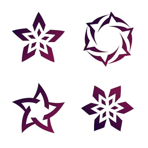 Premium Vector Four Abstract Shapes In A Star Shape