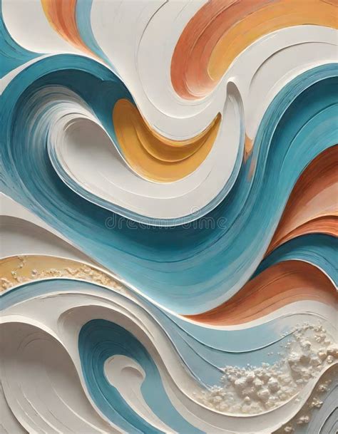Colorful Glossy Wave Pattern Generative Ai Stock Illustration