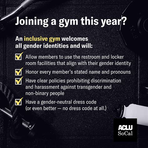 New Year New Gym Is Your Gym Trans Inclusive Aclu Of Southern California