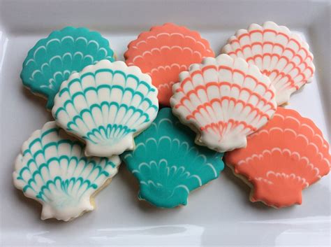 Conch Seashell Decorated Cookies Destination Wedding Bridal Etsy