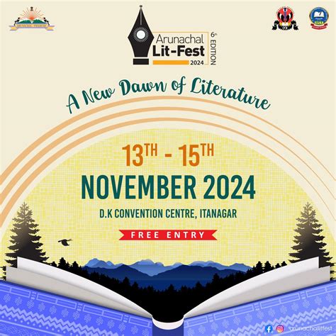 Arunachal Lit Fest 2024 Updated Session Plan Now Available Dipr