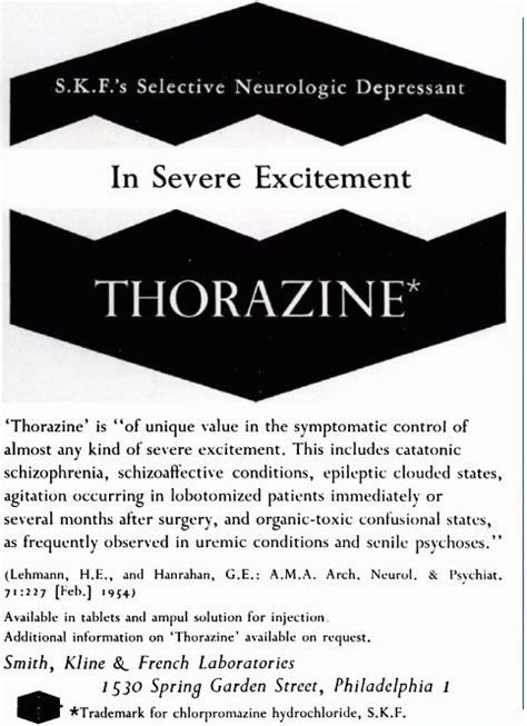 Chlorpromazine Thorazine Largactil Advertising Vintage Medical