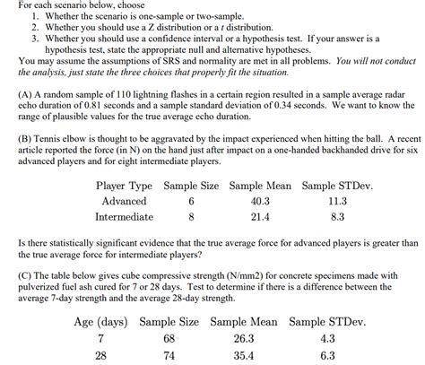 solved for each scenario below choose 1 whether the