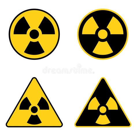 Sign Of Radiation Round And Triangular Realistic Radiation Sign Stock Illustration