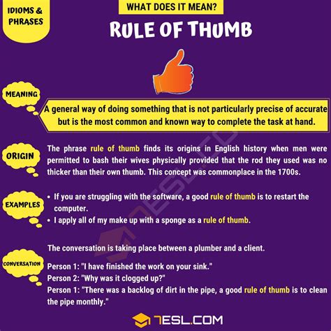 Rule Of Thumb Meaning Origin And Examples 7ESL