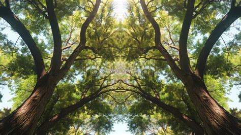 The Gardens Trees Sway In Unison As If Demonstrating The Concept Of