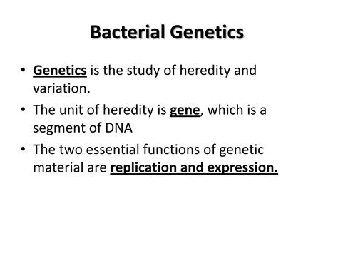 Bacterial Genetics 1 By Sumia Alfitoury Ppt