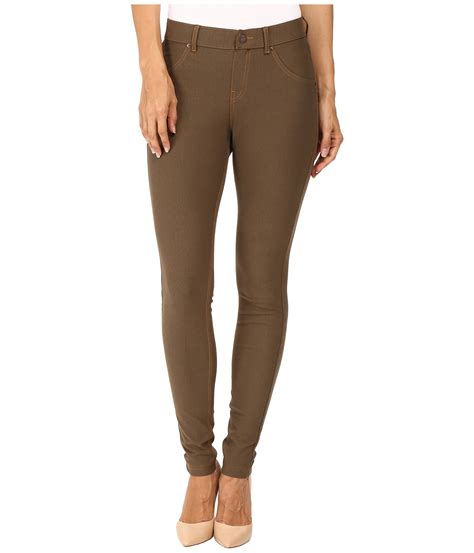 Hue Essential Denim Leggings In Brown Lyst