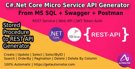 Ms Sql To Net Core Rest Api Generator Jwt Auth Codemarket