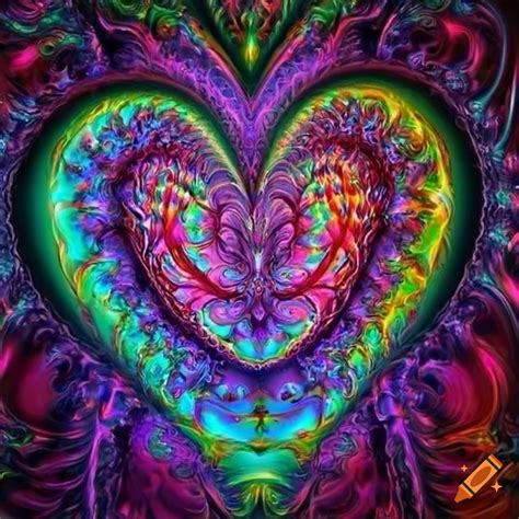 Chrome Fractal Heart Artwork On Craiyon