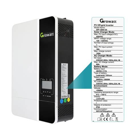 Jual Jy385 Growatt 5000w 5000va Off Grid Storage Inverter Spf 5000 Es