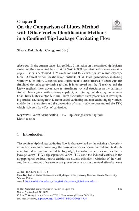 Pdf On The Comparison Of Liutex Method With Other Vortex