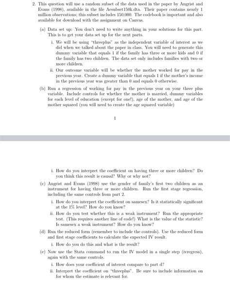 Solved This Question Will Use A Random Subset Of The Data