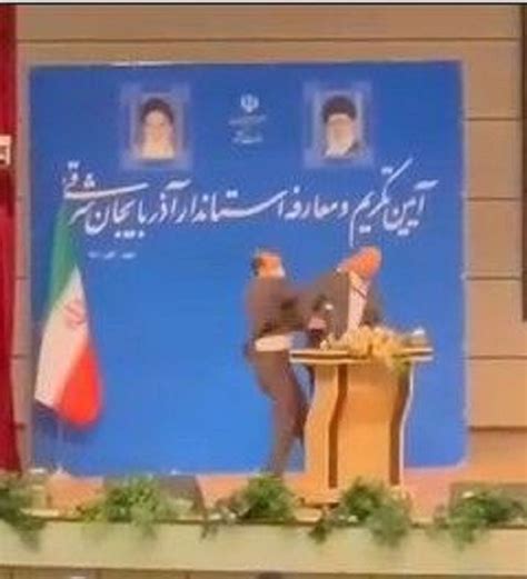 هشتگ چک افسری و واکنش‌ها به سیلی خوردن استاندار آذربایجان شرقی ویدئو