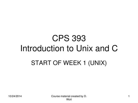 PPT CPS Introduction To Unix And C PowerPoint Presentation Free Download ID