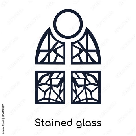 Stained Glass Icons Isolated On White Background Modern And Editable