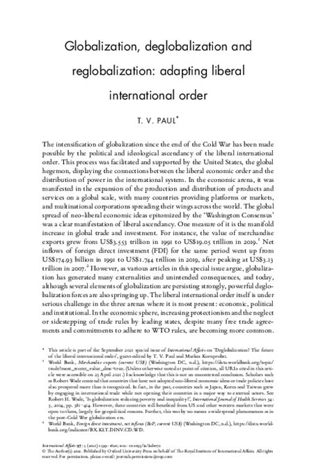 Pdf Globalization Deglobalization And Reglobalization Adapting