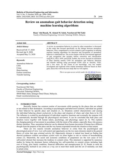 Review On Anomalous Gait Behavior Detection Using Machine Learning Algorithms Pdf