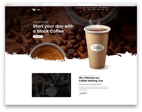 Coffee Shop Free Html5 Template Free Printable