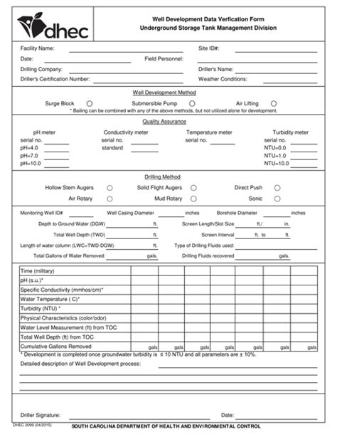 Dhec Form 2099 Fill Out Sign Online And Download Fillable Pdf South Carolina Templateroller