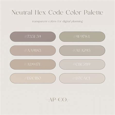 essential hex code color palette for digital planning in goodnotes