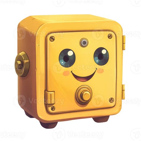 A Happy Yellow Safe Character Design Illustration 55659769 Png