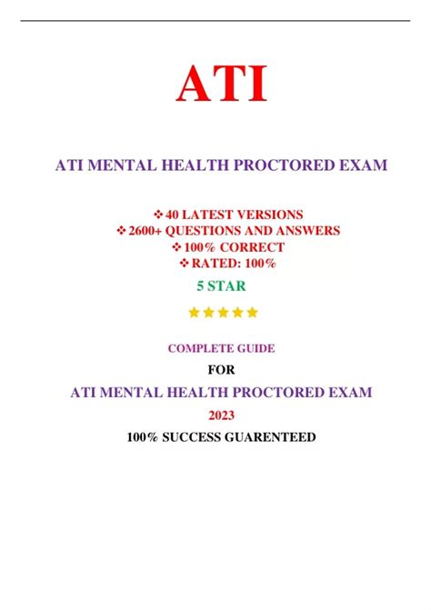 Ati Rn Mental Health Proctored Exam Versions New Rn Ati Mental Health Proctored