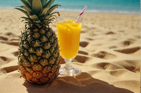 Premium Photo Pineapple Juice Sunny Sips Tropical Sunshine