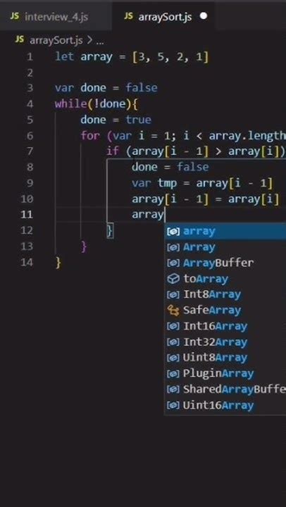 sort array in asc order without using array function only coding