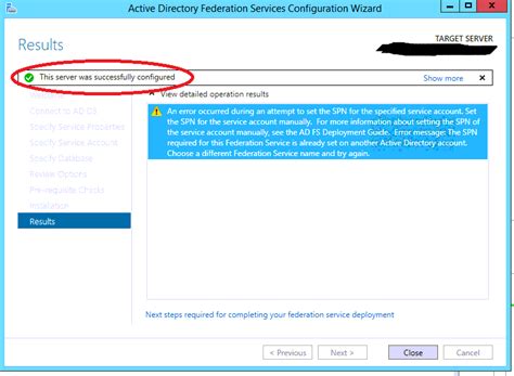 Solved Adfs Configuration Wizard The Spn Required For This Federation