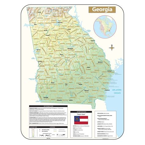 Georgia State Wall Maps Office And Classroom Ultimate Globes