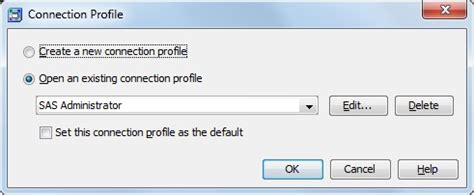 Configuring A SAS Model Manager Connection Profile For The SAS Metadata