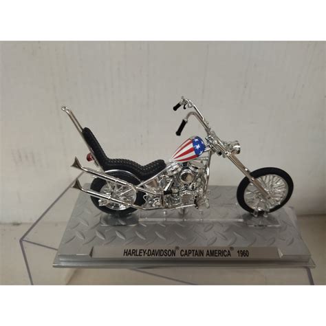 HARLEY DAVIDSON 1960 CAPTAIN AMERICA GIFT RARE MOTO BIKE 1 24 ALTAYA
