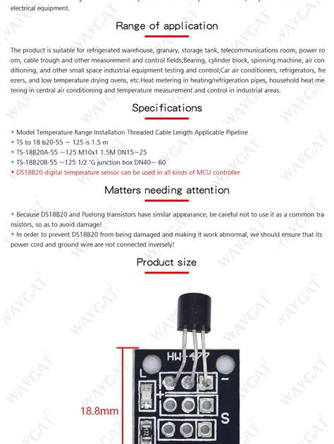 Ky 001 Ds18b20 Temperature Sensor Module Measurement Module Ky001 Dc 3