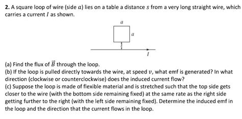 Solved A Square Loop Of Wire Side A Lies On A Table A Chegg Com
