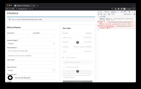 Checkout Page Returns 500 Error Is Console With Infinite Loop