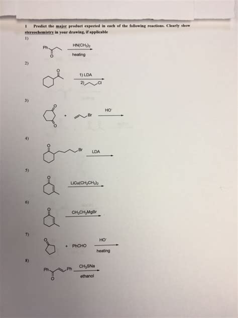 Solved Predict The Major Product Expected In Each Of The