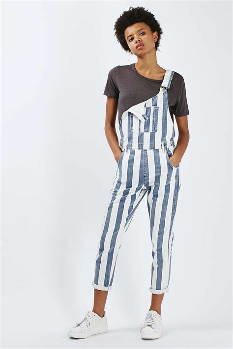 Moto Stripe Denim Dungree