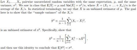 Solved Xn Pairwise Uncorrelated Random Variables With The