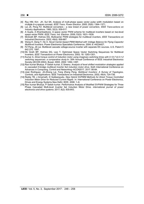Investigation Of Ttmc Svpwm Strategies For Diode Clamped And Cascaded H