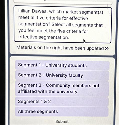 Solved Which Market Segment S ﻿meet All Five Criteria For