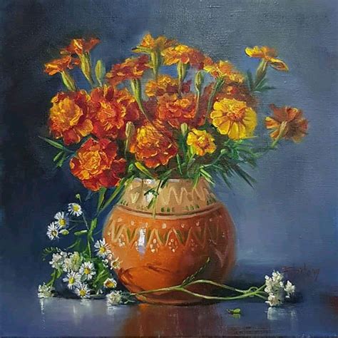 Pin by Alla Diukova on ЦВЕТОЧКИ Flower painting Mexican art Flower art