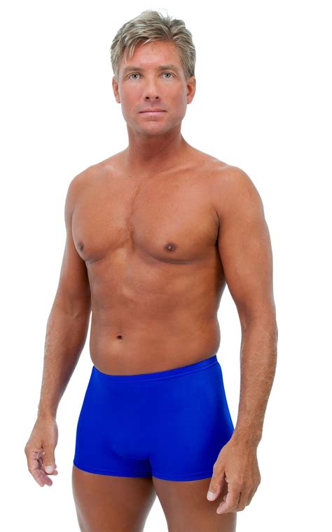 Mens Square Cut Swim Trunks Leather Look Vinyl Skinzwear