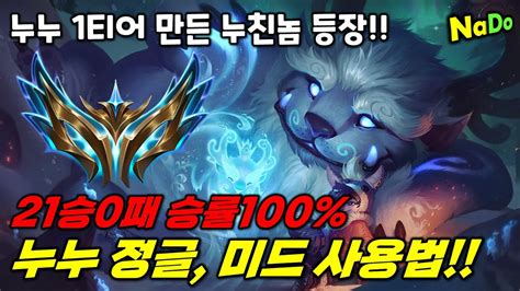 【롤】승률100 누누를 정글 1티어로 만든 미친 사용법 Youtube
